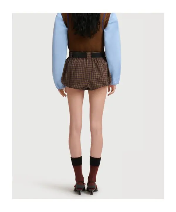 Marni Purple Poplin Bloomers With Checked Pattern