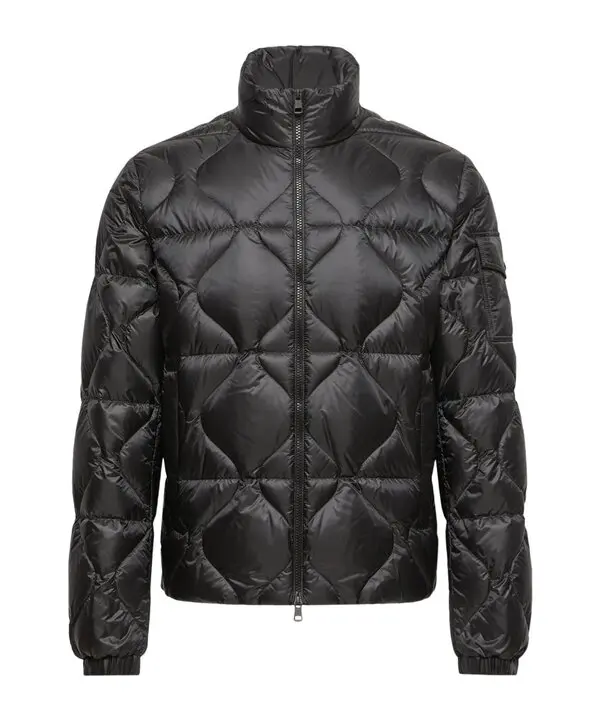 Moncler Asurel Geometric Quilted Short Down Jacket - Black