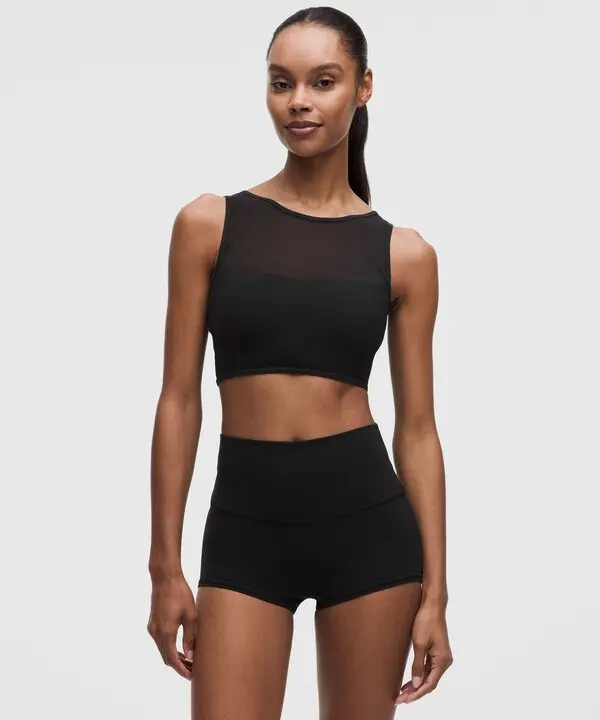 Lululemon Bend This Mesh Bandeau And V-neck Bra - Black