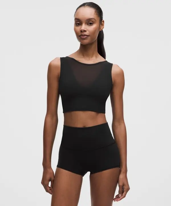 Lululemon Bend This Mesh Bandeau And V-neck Bra - Black