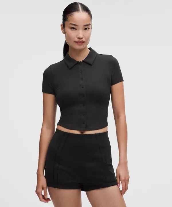 Lululemon Button-up Collared Short-sleeve Shirt - Black