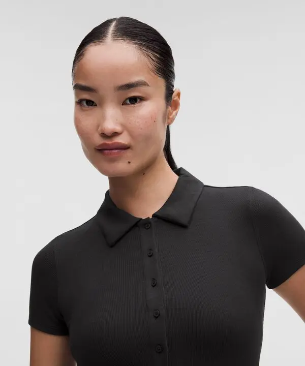 Lululemon Button-up Collared Short-sleeve Shirt - Black