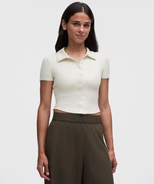Lululemon Button-up Collared Short-sleeve Shirt - Light Ivory