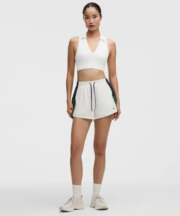 Lululemon Collared Longline Ribbed Tennis Bra - White