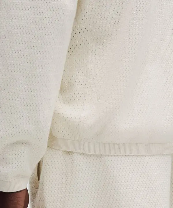 Lululemon Cotton-blend Knit Long-sleeve Polo Shirt - Light Ivory