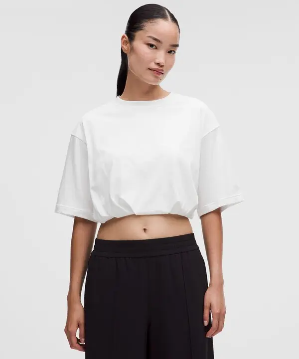 Lululemon Cotton Jersey Bubble-hem T-shirt - White