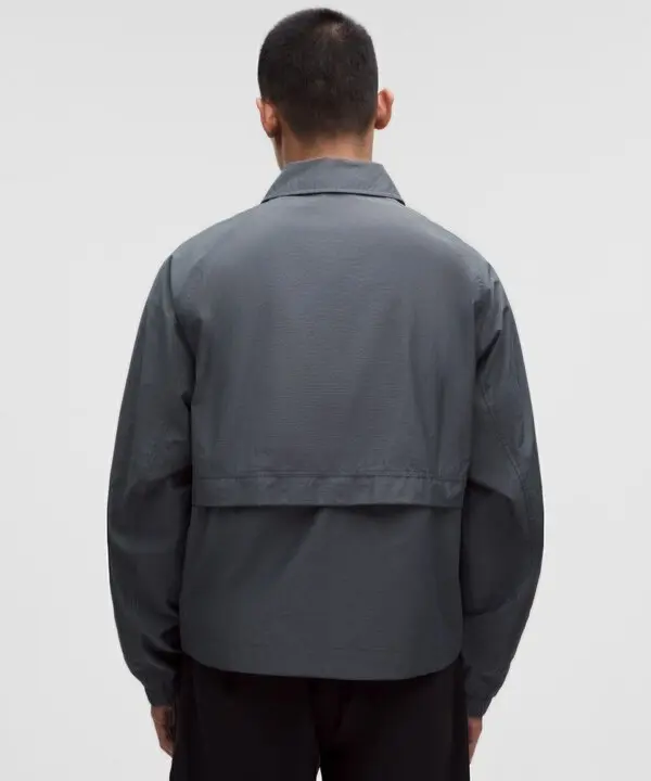 Lululemon Cotton-blend Collared Zip-up Jacket - True Navy/starch Blue