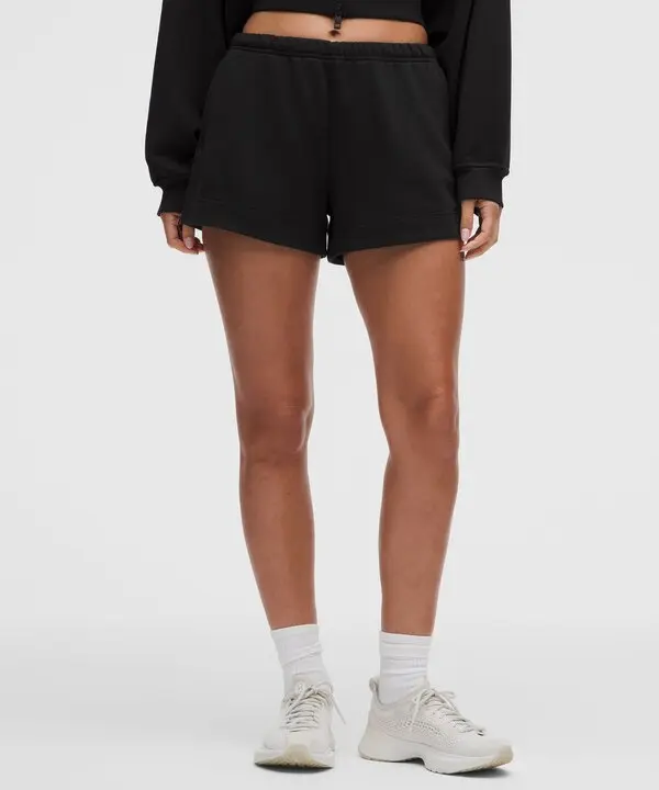 Lululemon French Terry Mid-rise 3.5" Short - Black