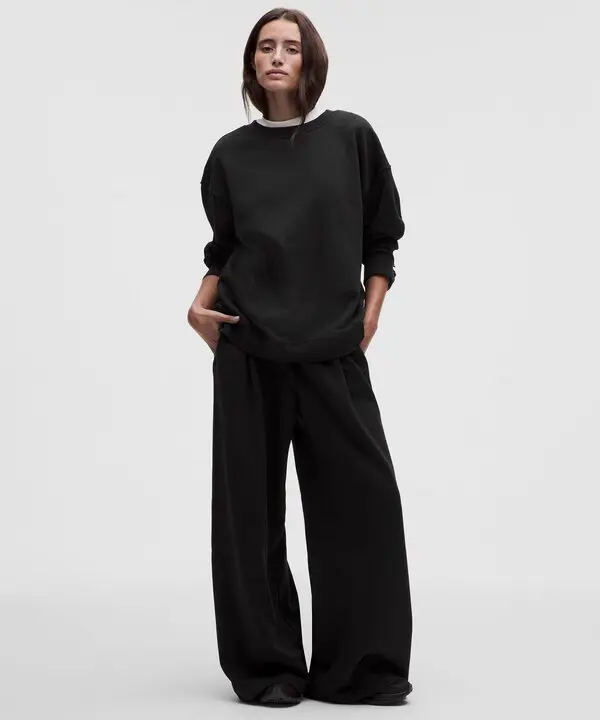 Lululemon French Terry Mid-rise Wide-leg Pant - Black