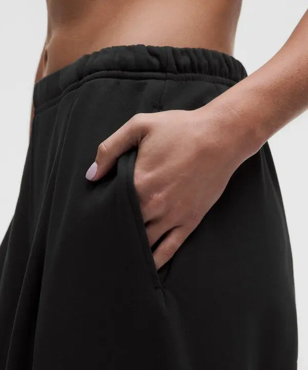 Lululemon French Terry Mid-rise Wide-leg Pant - Black