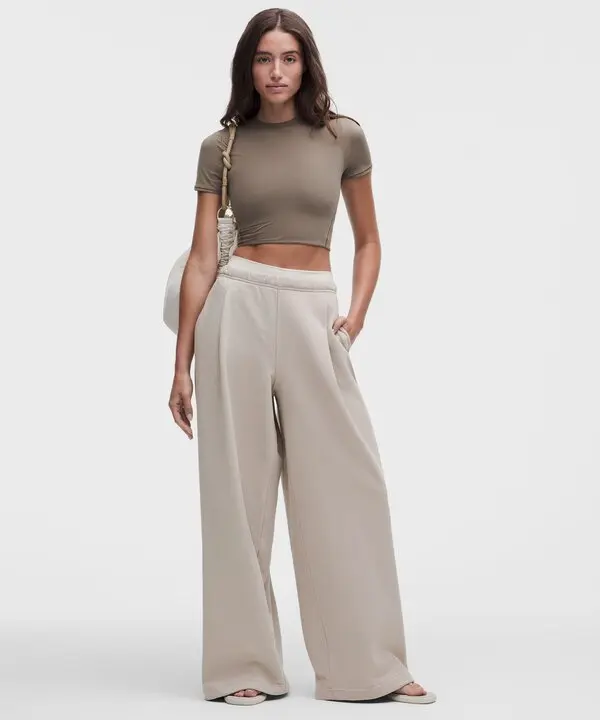 Lululemon French Terry Mid-rise Wide-leg Pant - Downtown Tan