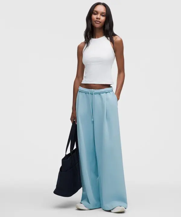 Lululemon French Terry Mid-rise Wide-leg Pants - Seafoam