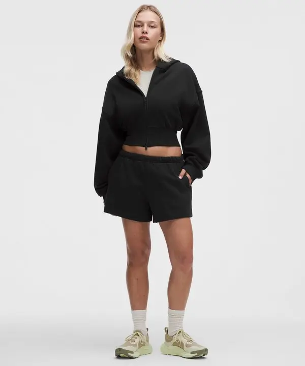 Lululemon French Terry Cropped Full-zip Hoodie - Black