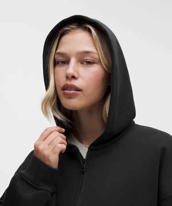 Lululemon French Terry Cropped Full-zip Hoodie - Black