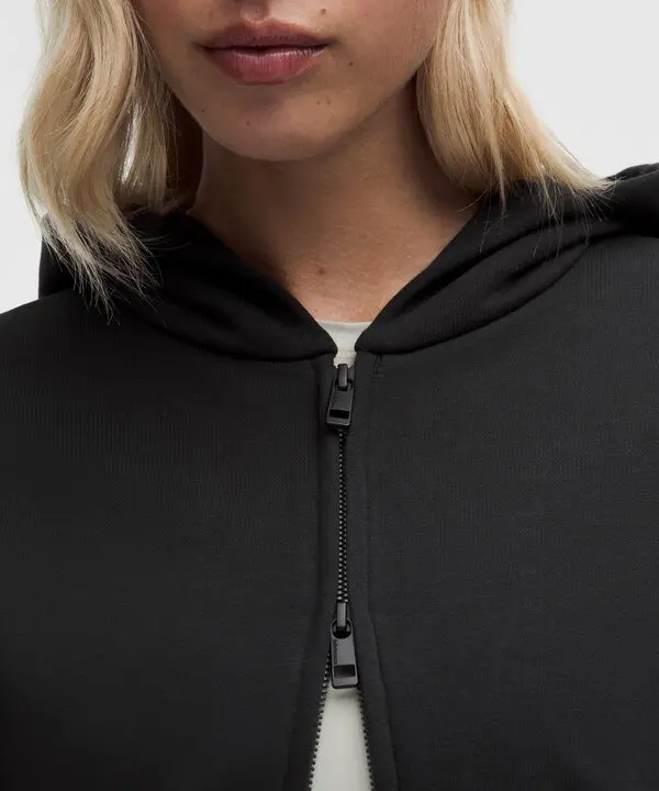 Lululemon French Terry Cropped Full-zip Hoodie - Black
