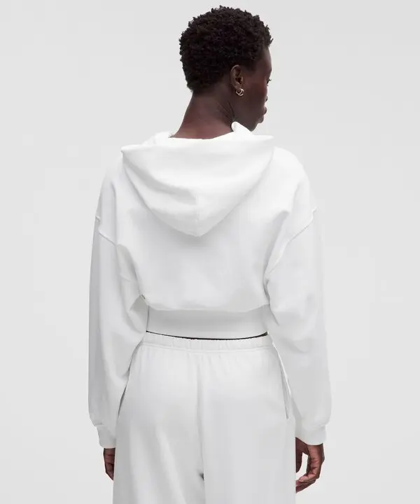 Lululemon French Terry Cropped Full-zip Hoodie - White