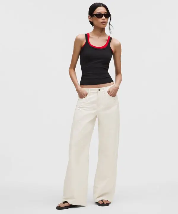 Lululemon Easyfive Low-rise Classic Wide-leg Pant - Light Ivory
