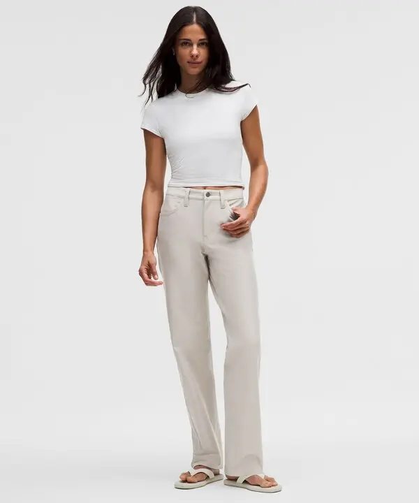 Lululemon Easy Five Mid-rise Relaxed-straight Pant - Downtown Tan