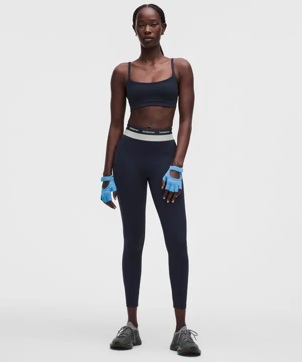 Lululemon Everlux Contour-seam High-rise Training Tights 25 - True Navy/light Ivory
