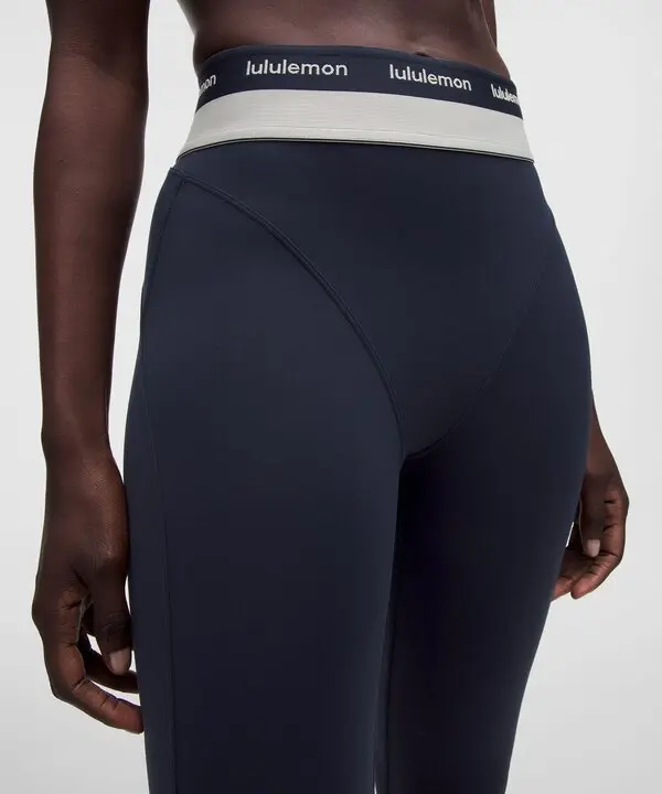 Lululemon Everlux Contour-seam High-rise Training Tights 25 - True Navy/light Ivory