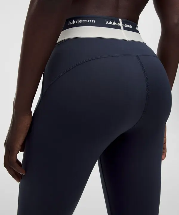 Lululemon Everlux Contour-seam High-rise Training Tights 25 - True Navy/light Ivory