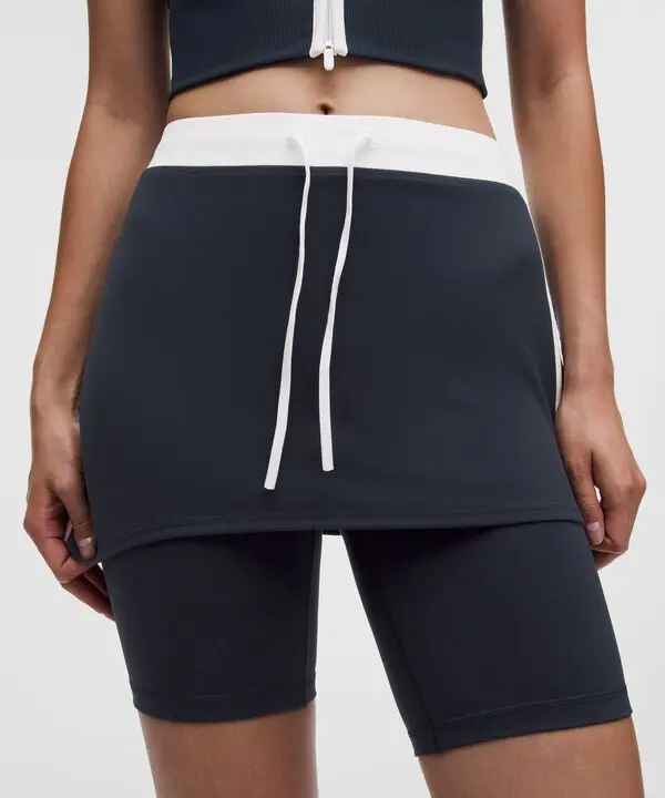Lululemon Everlux™ Colourblock Layered Skirt - True Navy/white