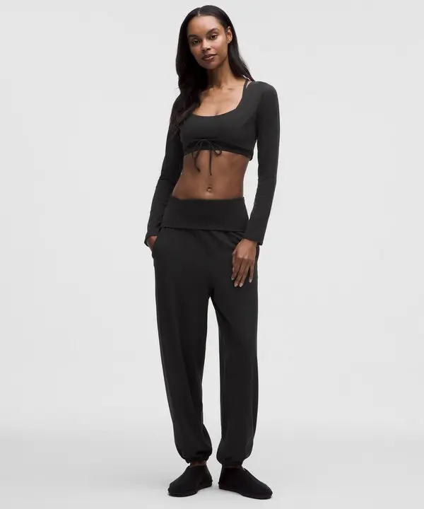 Lululemon Nulu Mesh-back Tie-front Cropped Cardigan