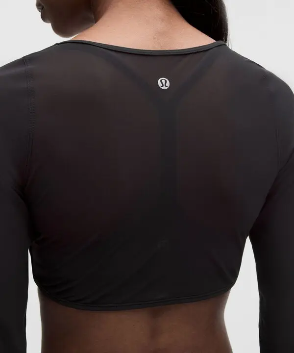 Lululemon Nulu Mesh-back Tie-front Cropped Cardigan