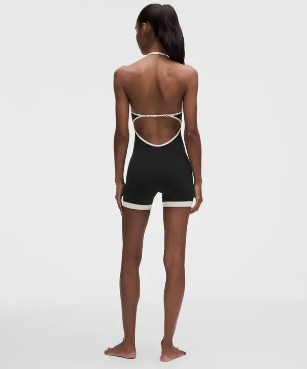Lululemon Nulu™ Strappy Halterneck Bodysuit - Black/light Ivory