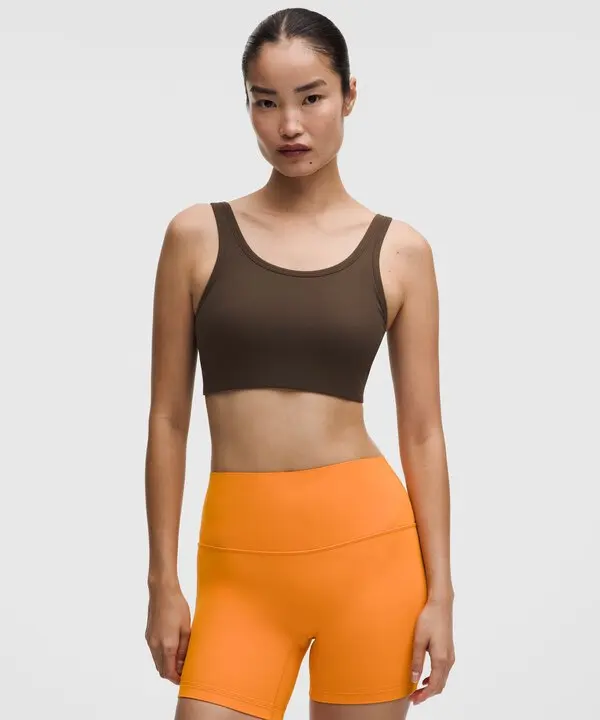 Lululemon Nulu Ribbed Scoop-neck Bra - Walnut Crunch