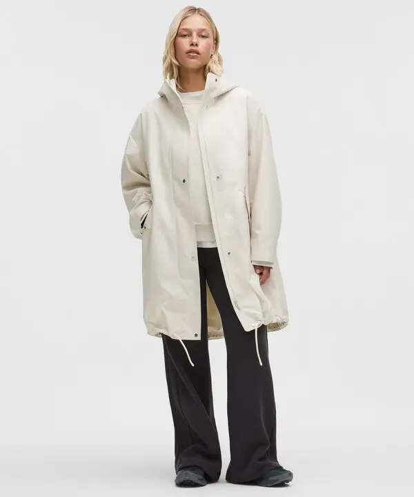 Lululemon Oversized Cocoon Rain Coat - Light Ivory