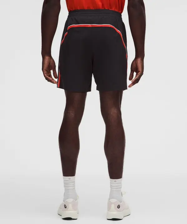 Lululemon Pace Breaker Linerless Short 7" Performance Perforated Shorts - Black/cherry Ember