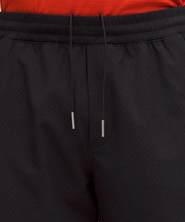Lululemon Pace Breaker Linerless Short 7" Performance Perforated Shorts - Black/cherry Ember