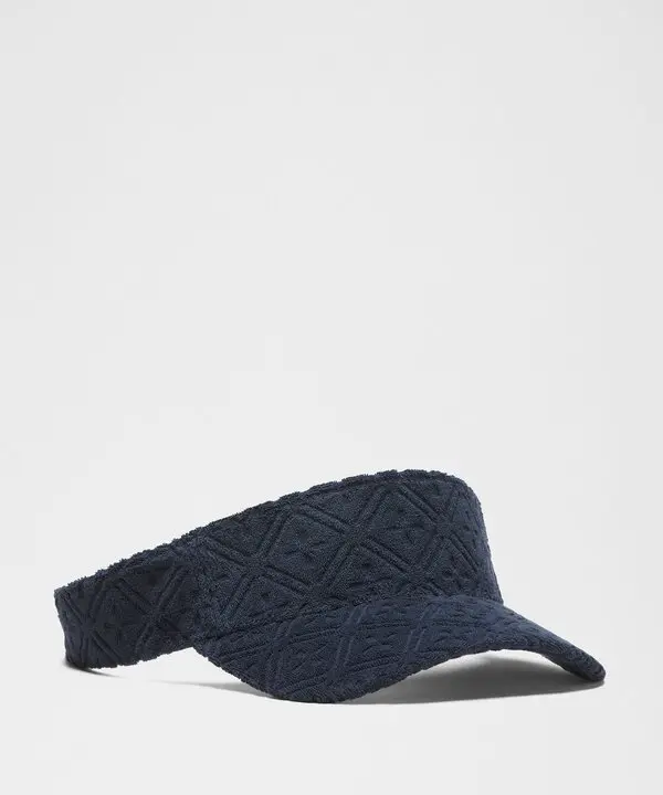 Lululemon Removable Sweatband Terry Jacquard Visor - True Navy