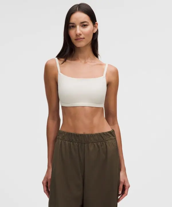 Lululemon Ribbed Cami-strap Bra - Light Ivory