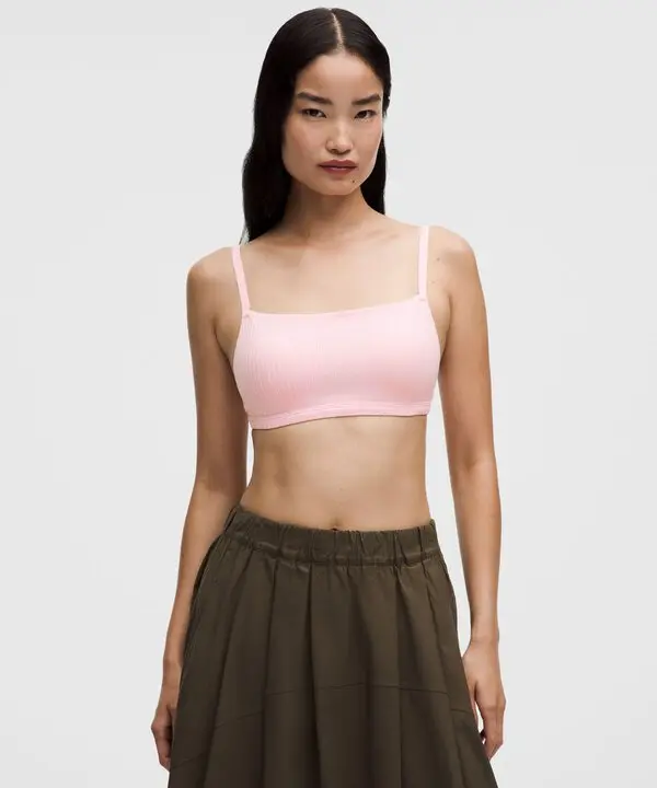 Lululemon Ribbed Cami-strap Bra - Pink Pearl