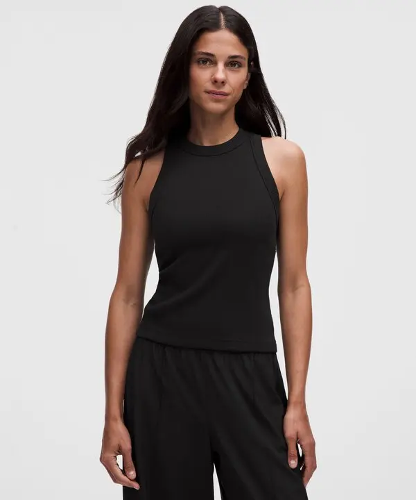 Lululemon Ribbed Cotton Racerback Tank Top - Black