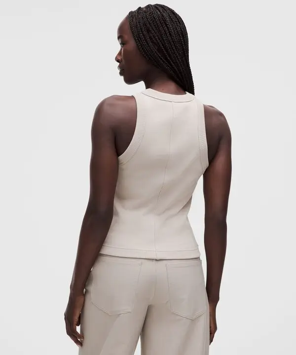 Lululemon Ribbed Cotton-blend Tank Top - Downtown Tan