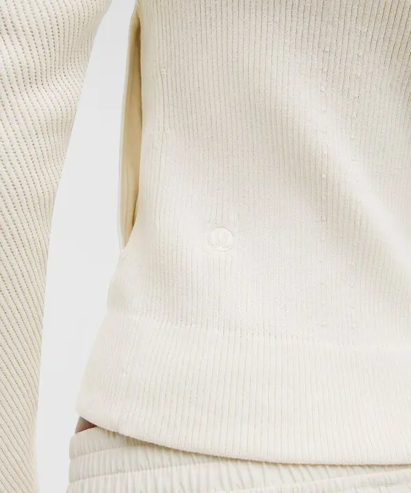 Lululemon Structured Knit Zip-up Hoodie - Light Ivory