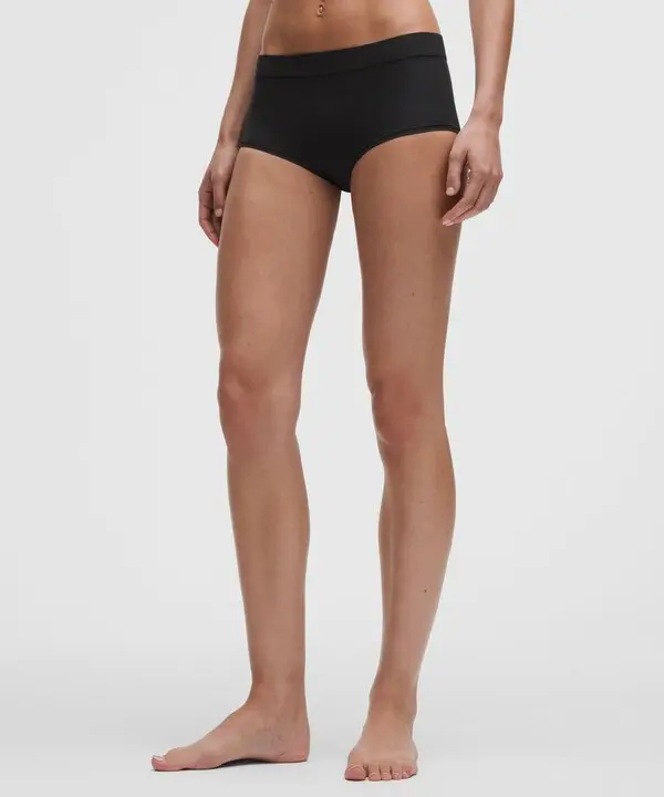Lululemon Underease Mid-rise Ruched Boyshort Underwear - Black/black