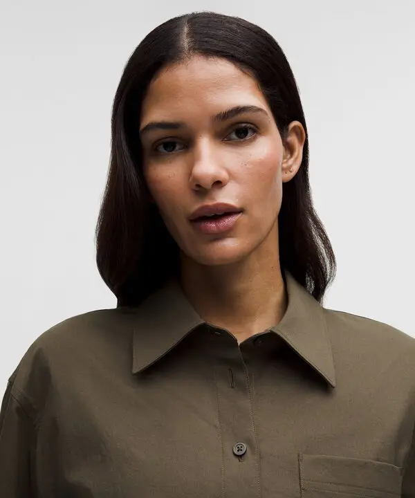 Lululemon Woven Cropped Button-up Long-sleeve Shirt