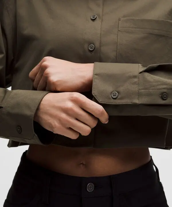 Lululemon Woven Cropped Button-up Long-sleeve Shirt
