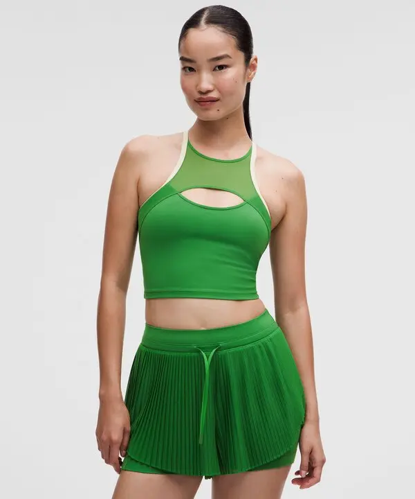 Lululemon Ace Advantage Mesh-panel Tennis Tank Top - Chameleon/light Ivory