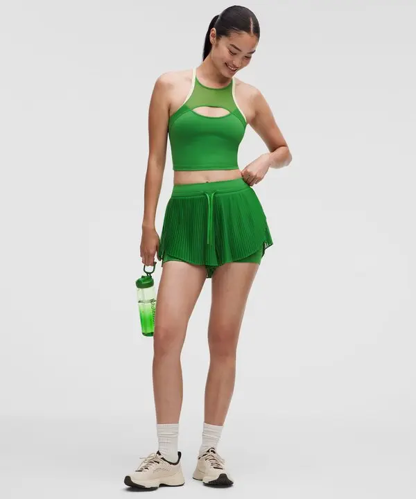 Lululemon Ace Advantage Mesh-panel Tennis Tank Top - Chameleon/light Ivory