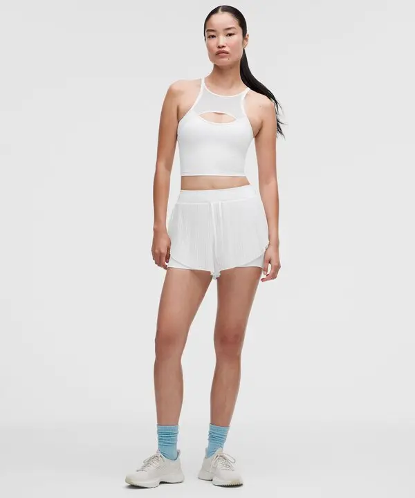 Lululemon Ace Advantage High-rise Pleated Tennis Short 2 - White/white