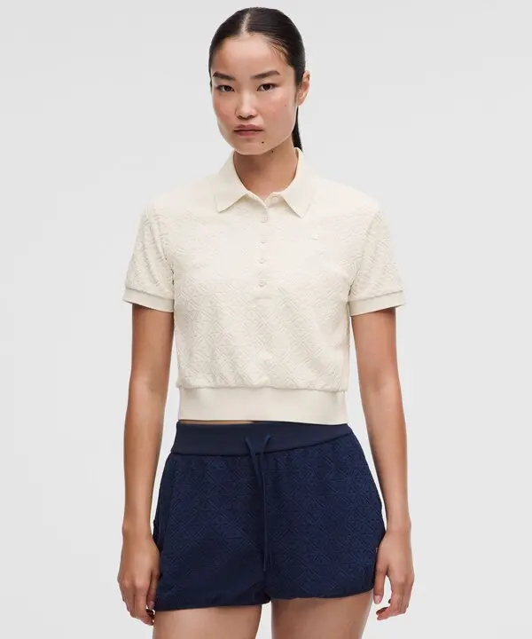 Lululemon Ace Advantage Terry Tennis Polo Shirt - Diamond Drop Light Ivory