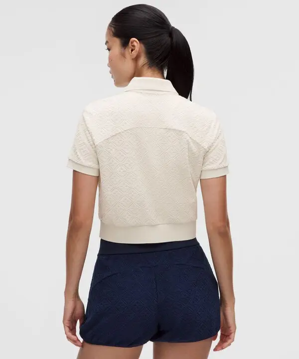 Lululemon Ace Advantage Terry Tennis Polo Shirt - Diamond Drop Light Ivory