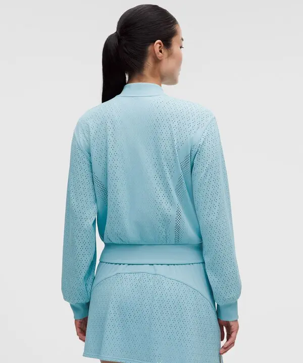 Lululemon Ace Advantage Knit Mesh Tennis Jacket - Seafoam/light Ivory