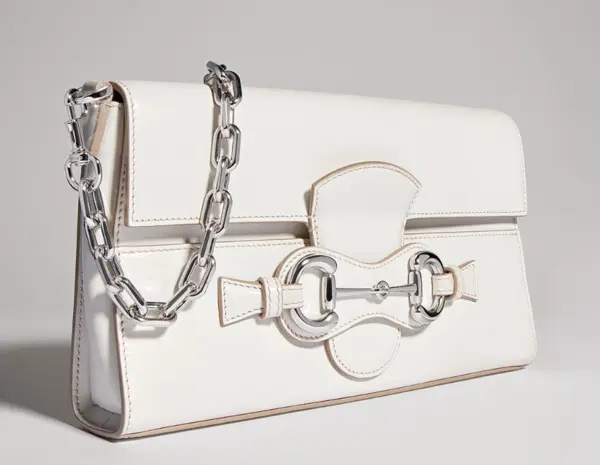 Gucci Horsebit Ristretto Shoulder Bag - White Leather