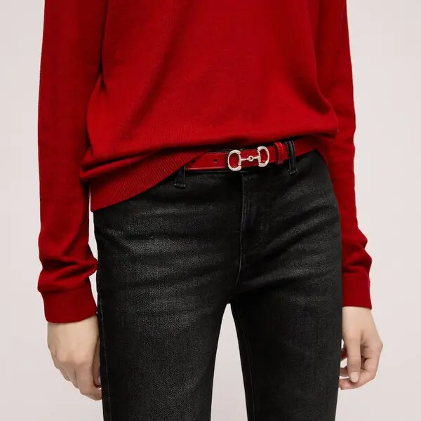 Gucci Leather Belt With Horsebit Buckle